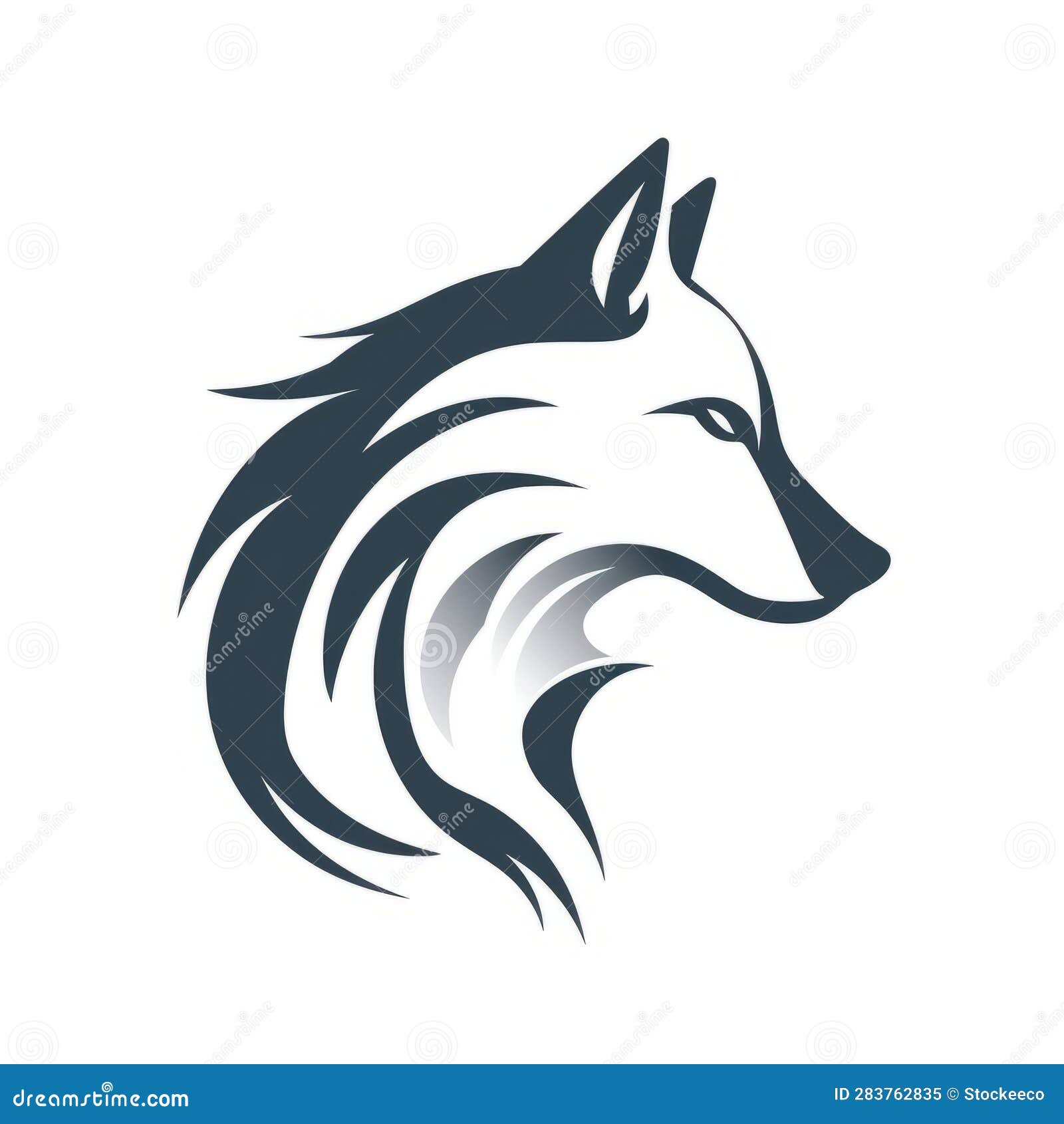 Minimalistic Wolf Head Logo: Sleek and Stylized Vector Icon Stock ...