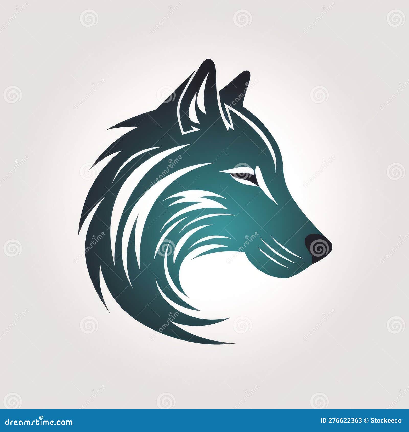 Minimalistic Wolf Logo in 2d Vector Icon Style Stock Illustration ...