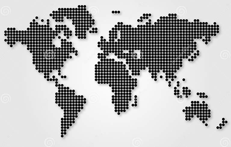Modern Black Dotted World Map, Vector Illustration Stock Vector ...