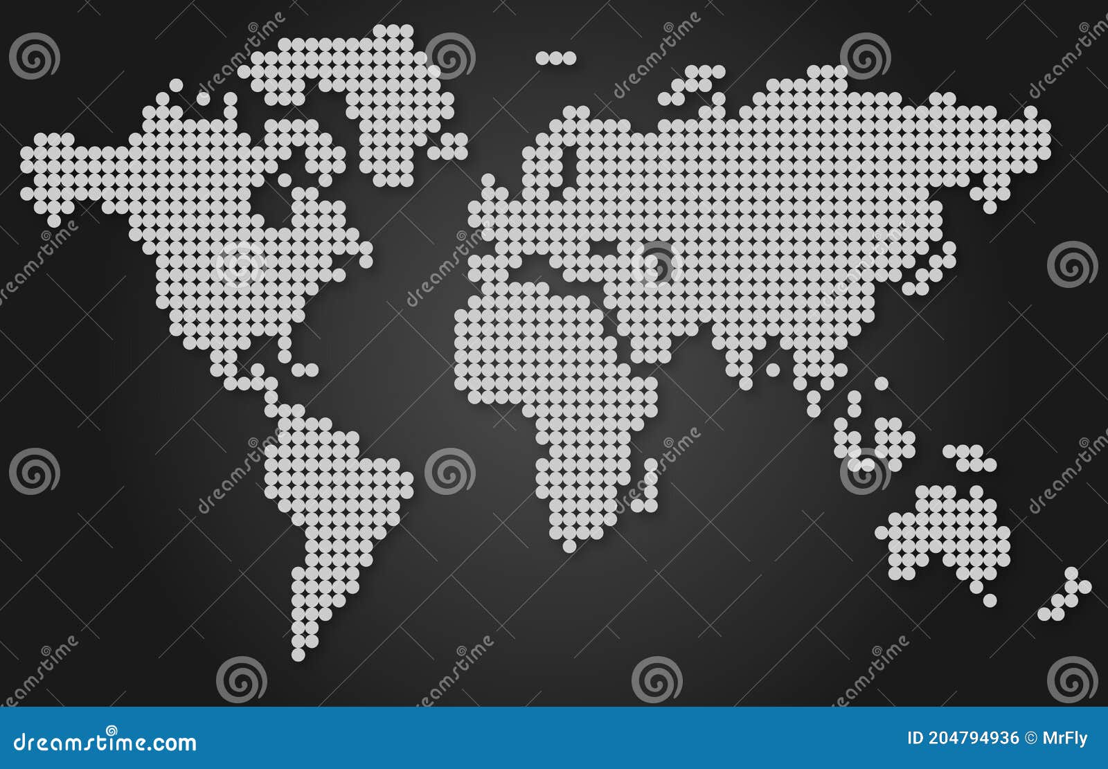 Minimalistic World Map from White Dots, Vector Illustration Stock ...