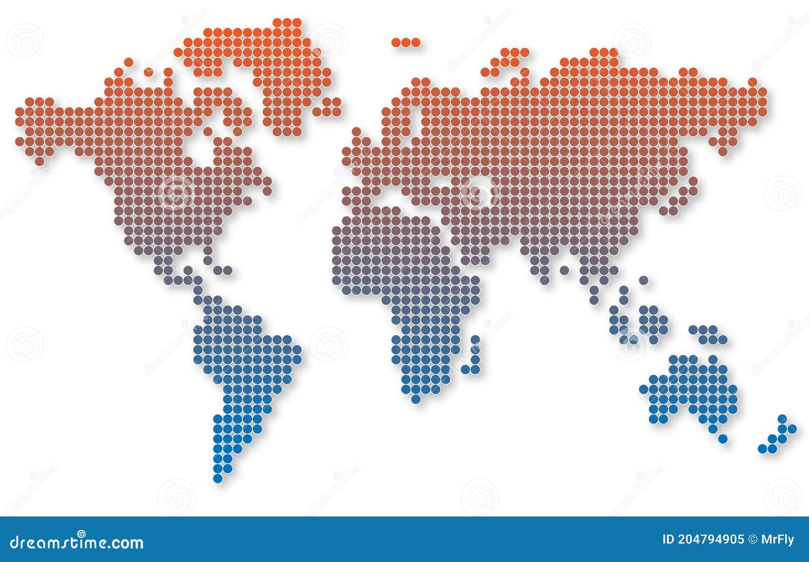 Minimalistic World Map from Modern Dots, Vector Illustration Stock ...