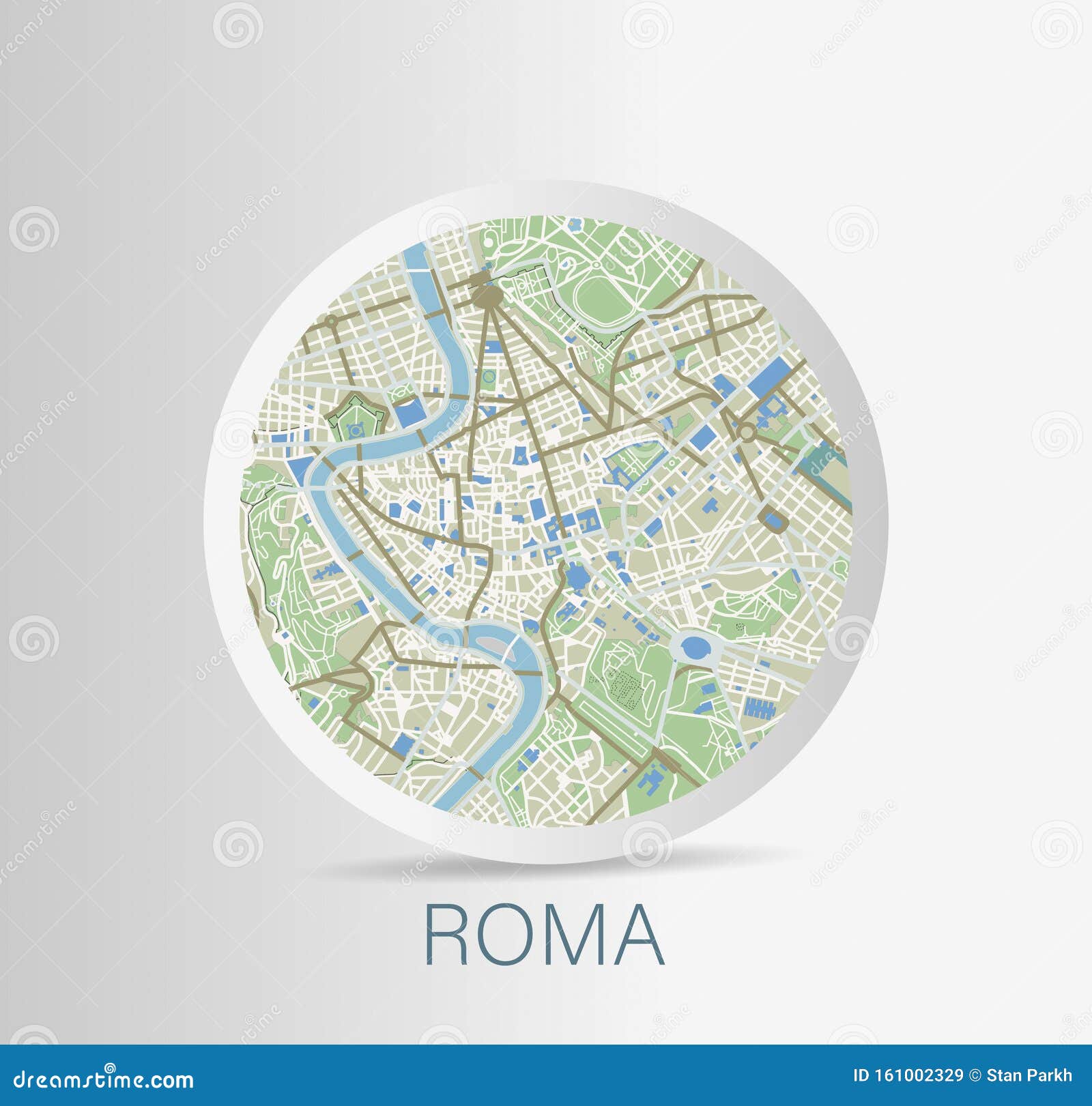 Minimalistische Stadtkarte Von Rom Vektor Abbildung - Illustration von ...