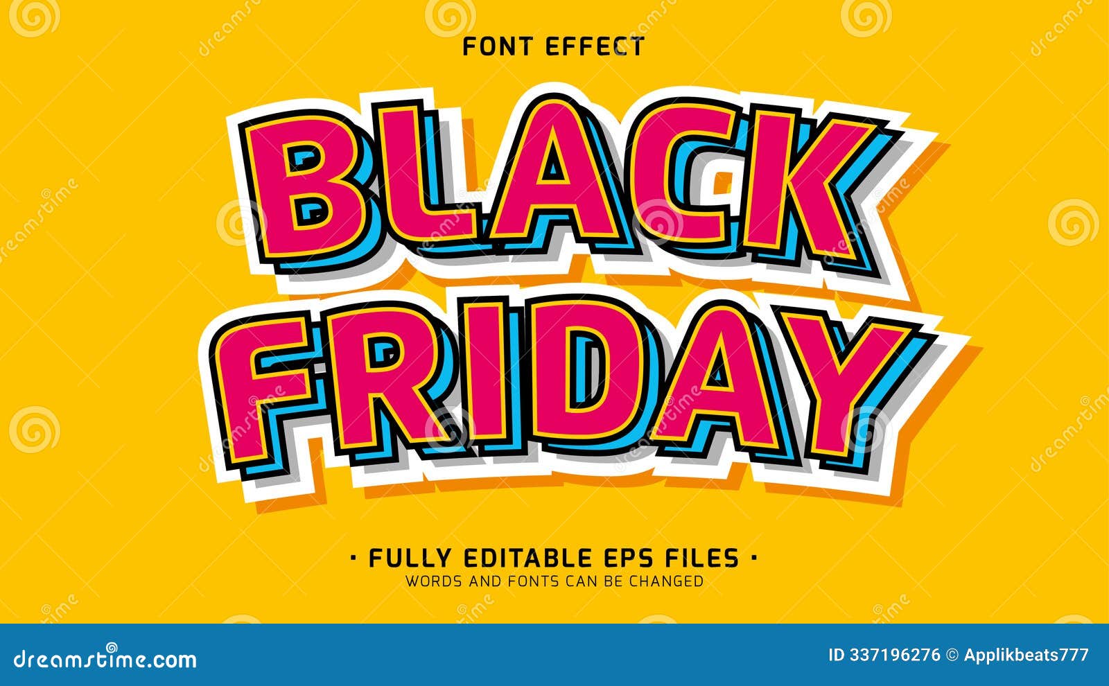Minimalists Sticker Style Vector Text Effect with Black Friday Word ...