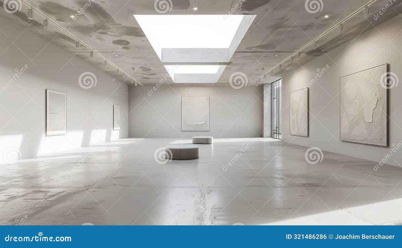 Minimaluxe Art Studio White Interior, Polished Concrete, Skylights ...
