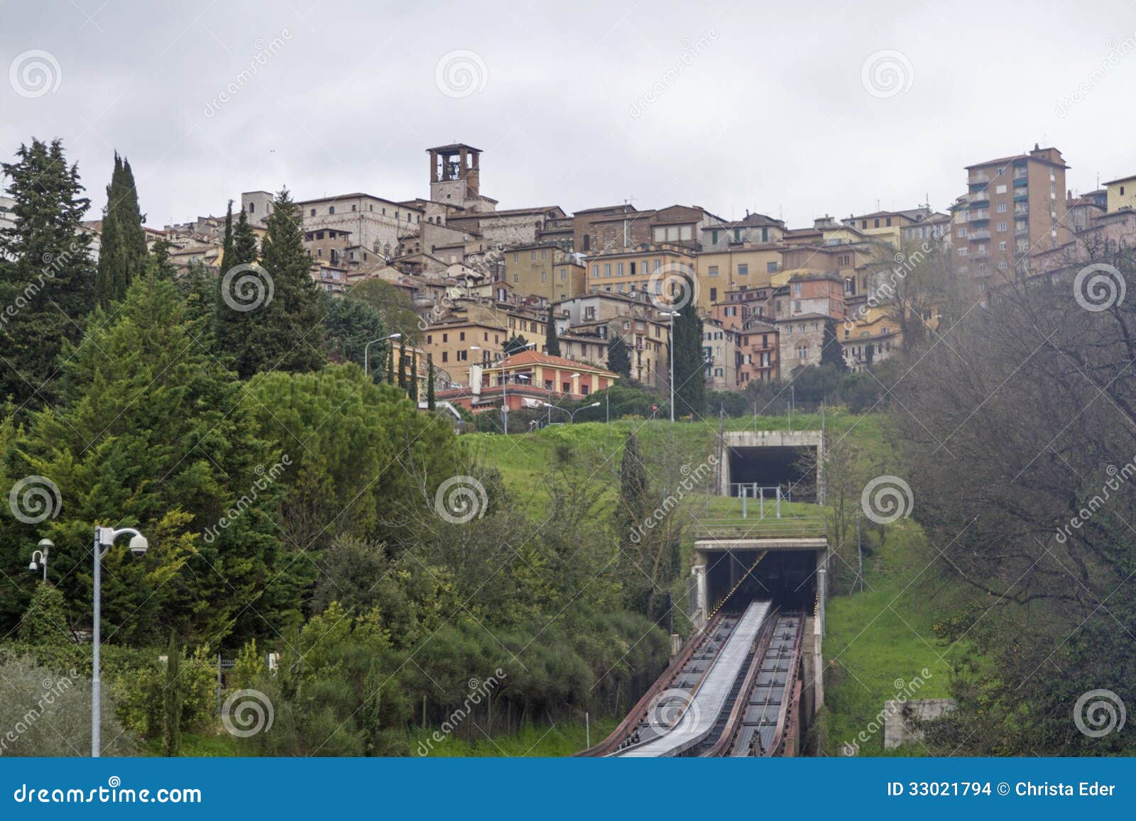 Minimetro in Perugia stock photo. Image of tunnels, buildings - 33021794