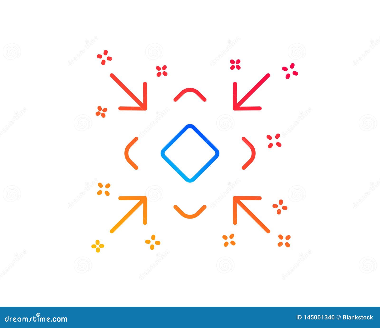 Minimize Arrow Line Icon. Small Screen Sign. Vector Stock Vector ...