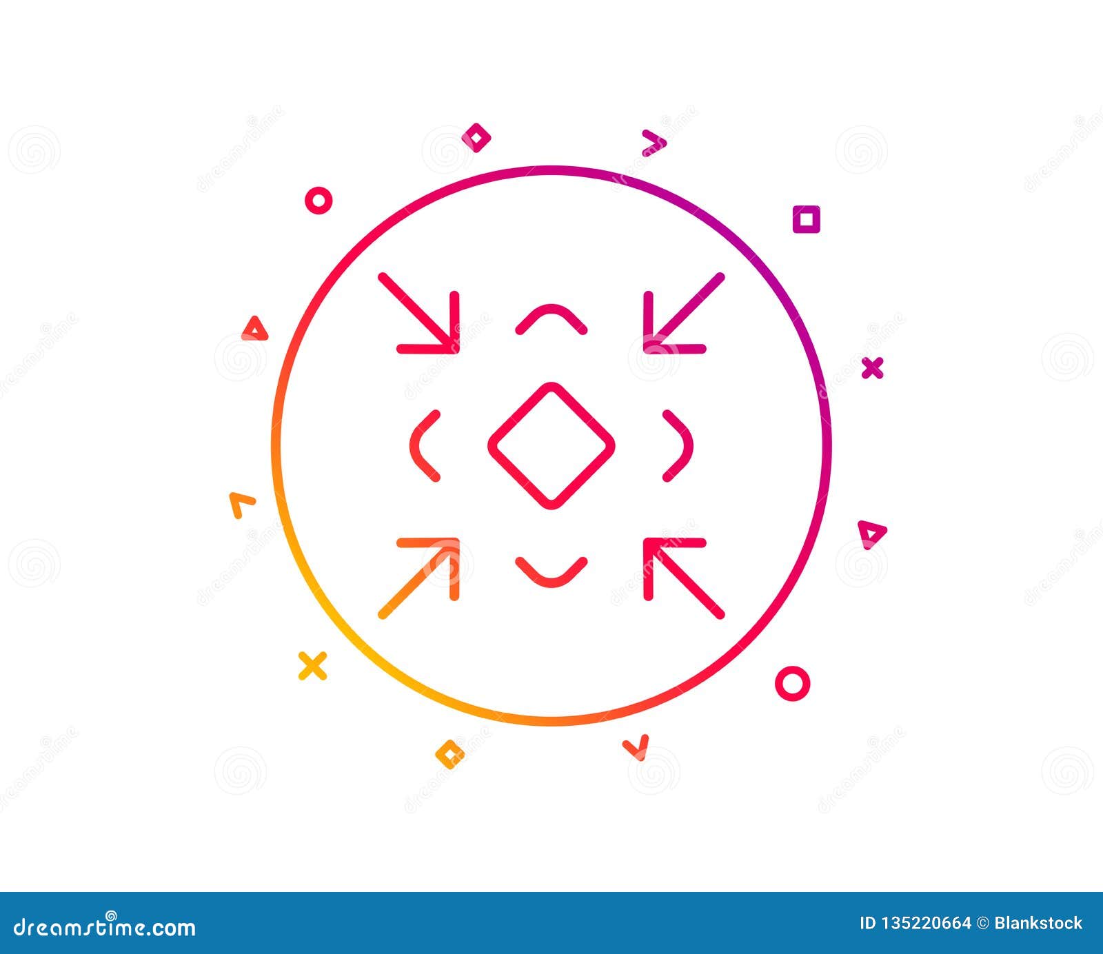 Minimize Arrow Line Icon. Small Screen Sign. Vector Stock Vector ...