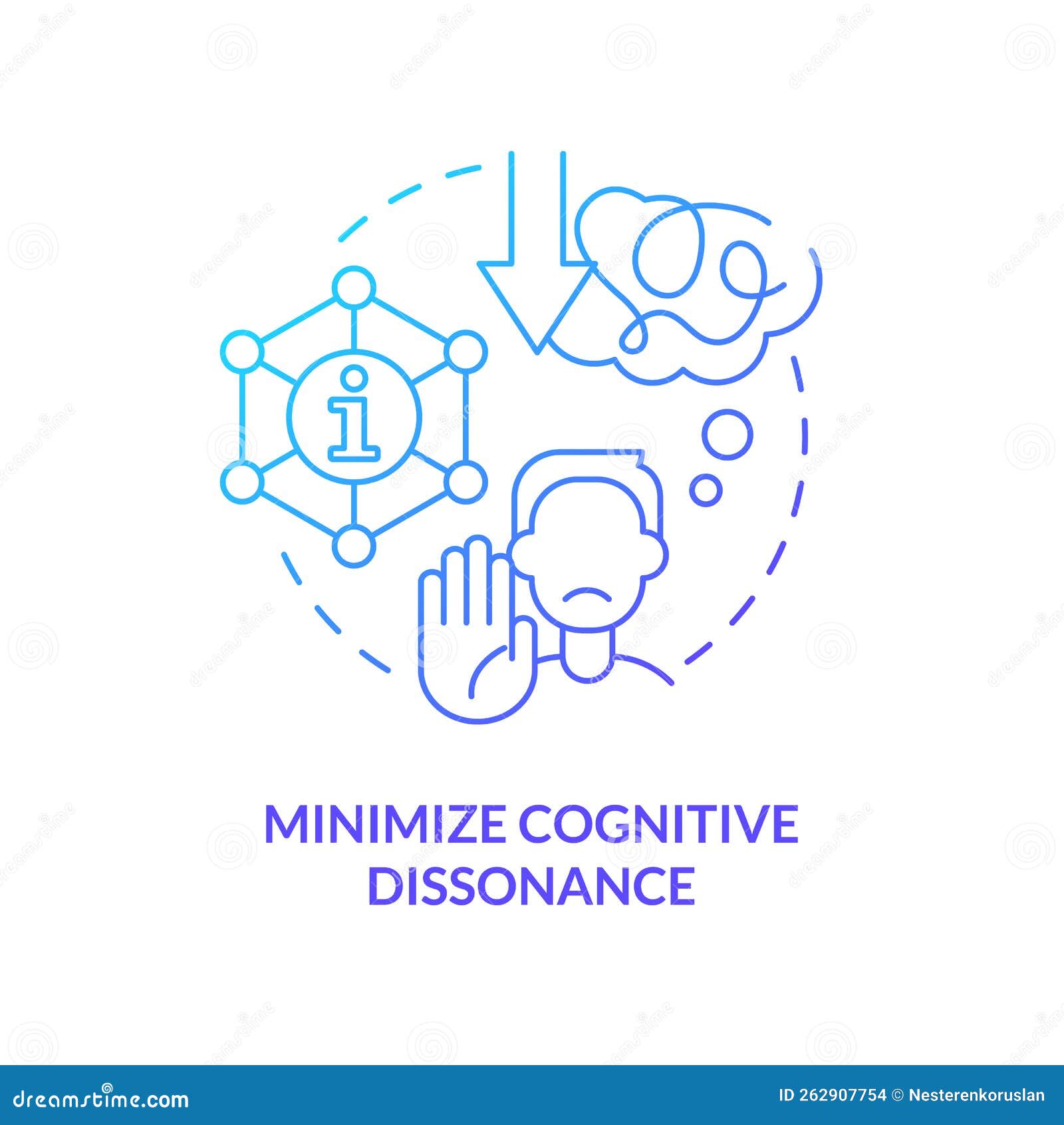 Minimize Cognitive Dissonance Blue Gradient Concept Icon Stock Vector ...