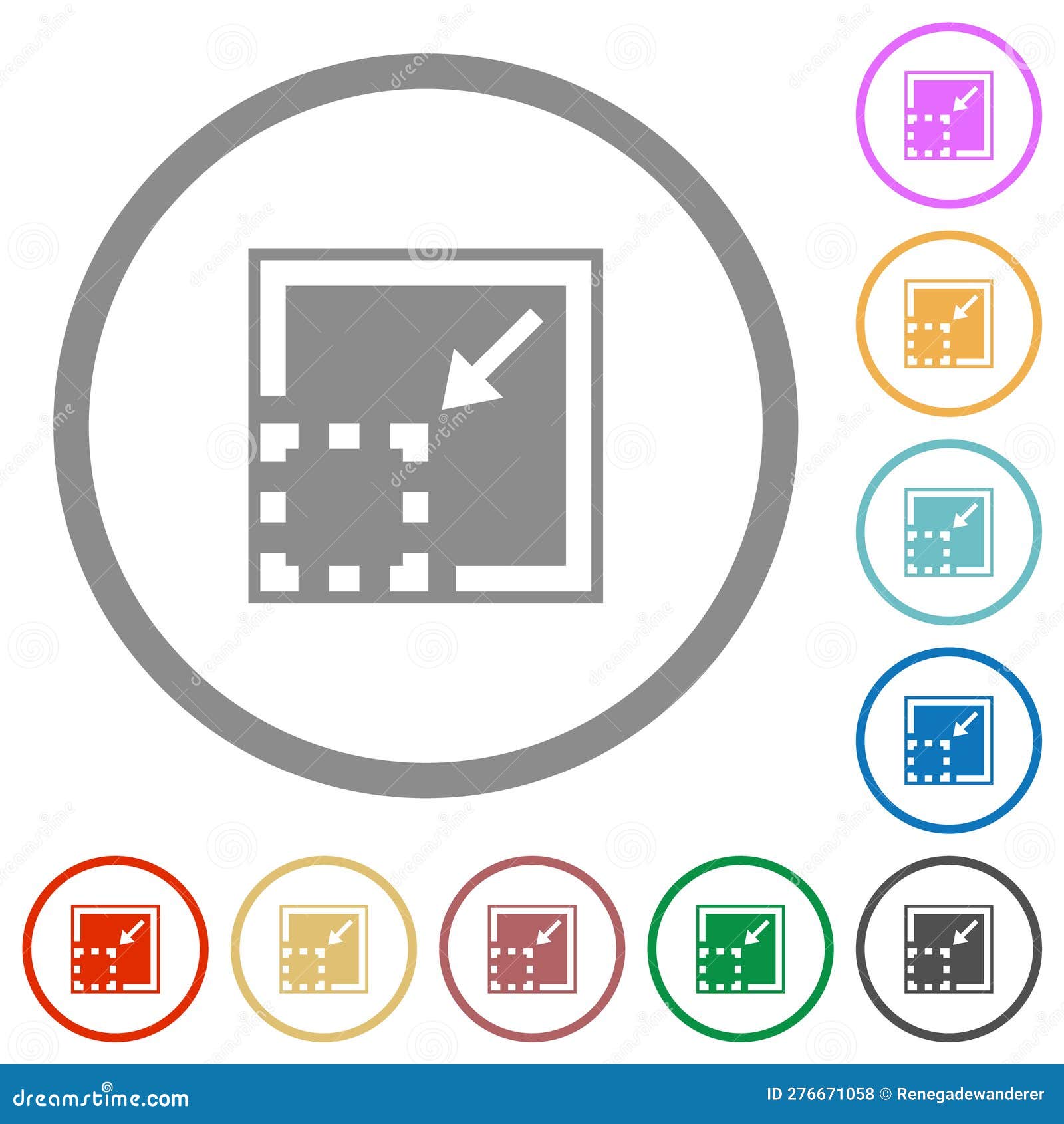 Minimize Element White Icons In Round Glossy Buttons On Black ...