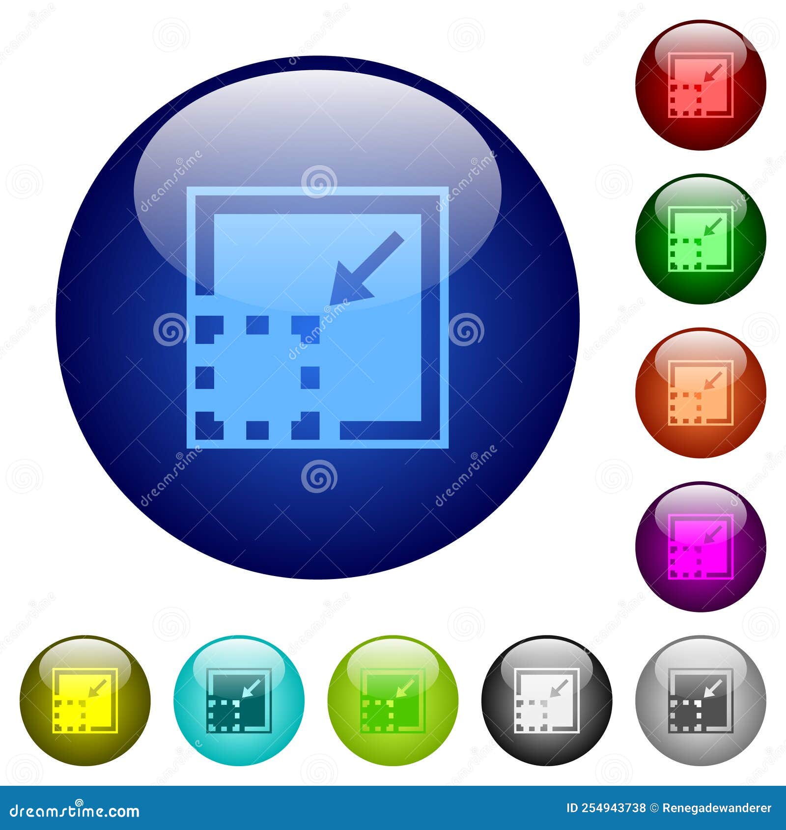 Minimize Element Solid Color Glass Buttons Stock Vector - Illustration ...