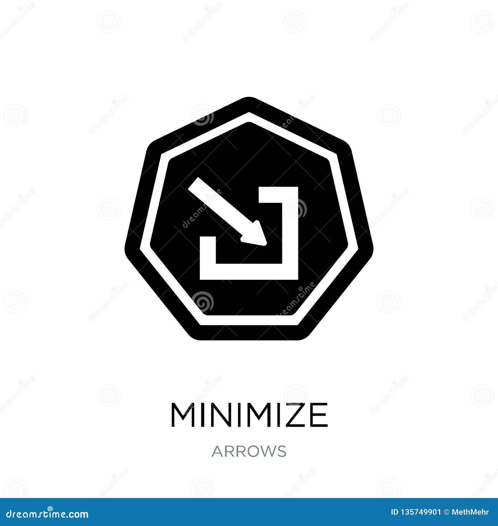 Minimize Icon in Trendy Design Style. Minimize Icon Isolated on White ...