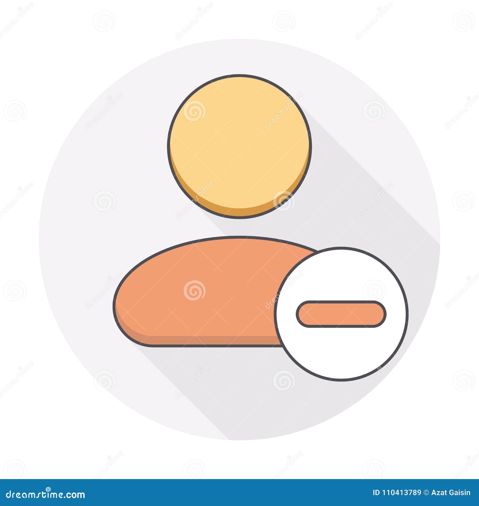 Minimize minus user icon stock vector. Illustration of profile - 110413789