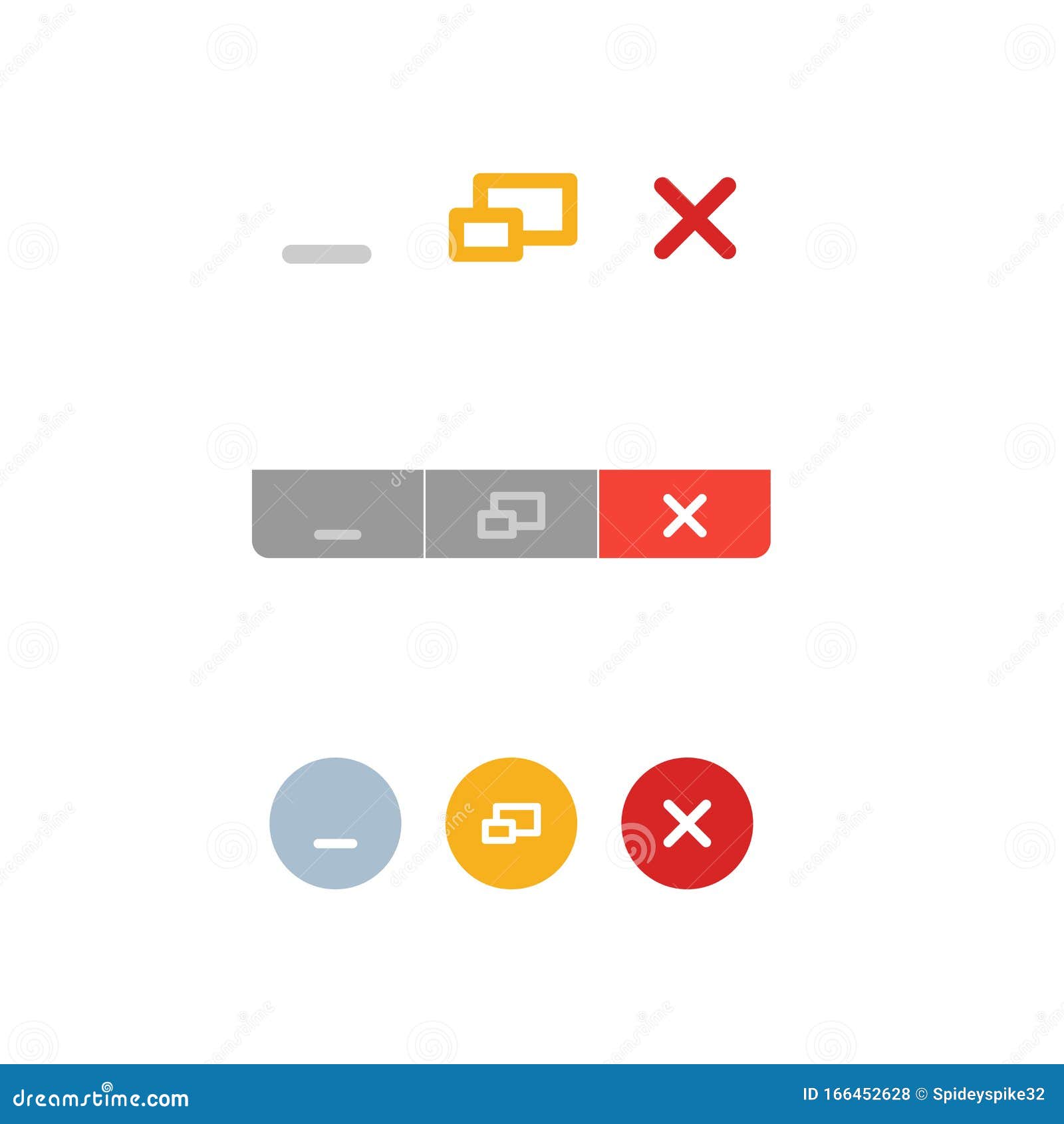 Minimize - Restore - Close App Icon Vector Illustration | CartoonDealer ...