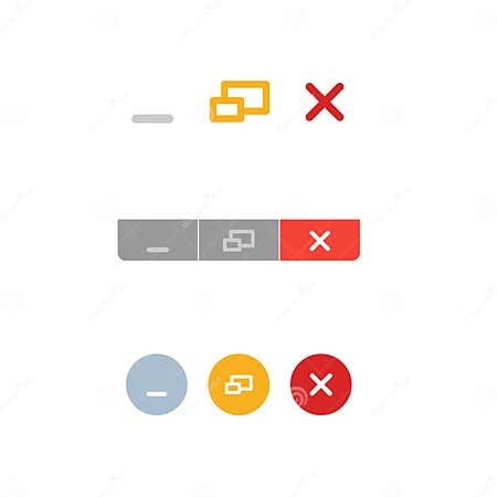 Minimize - Restore - Close App Icon Stock Vector - Illustration of ...