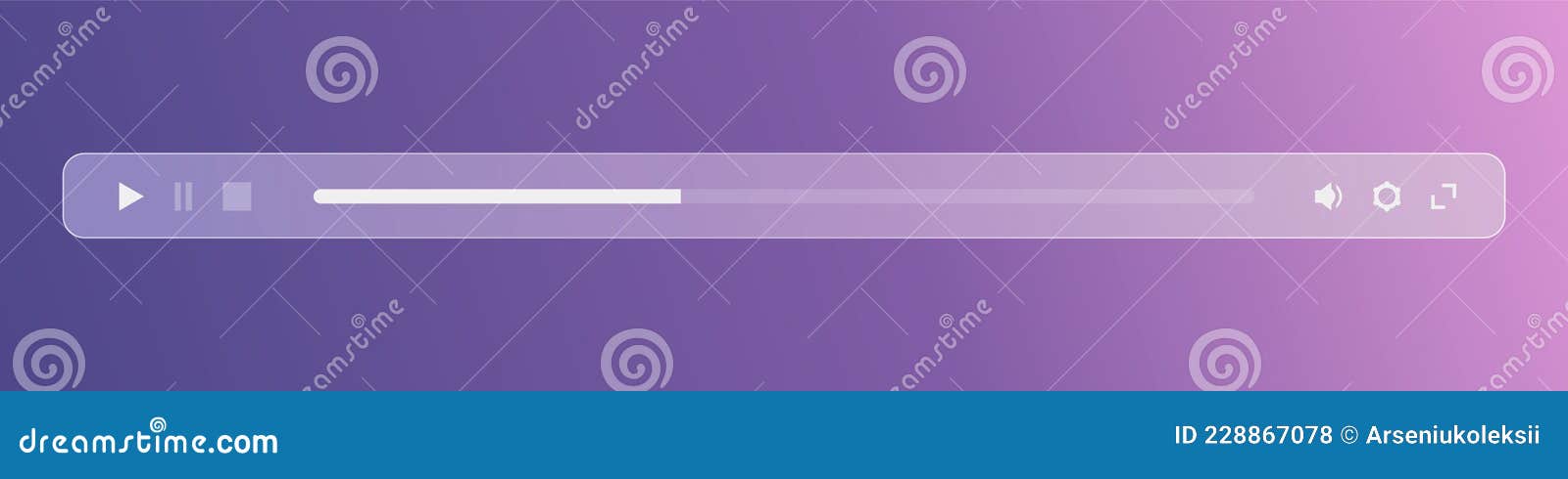 Minimized Video Player Interface of Transparent Frosted Glass. Ground ... Minimized Video Player Interface of Transparent Frosted Glass. Ground ...