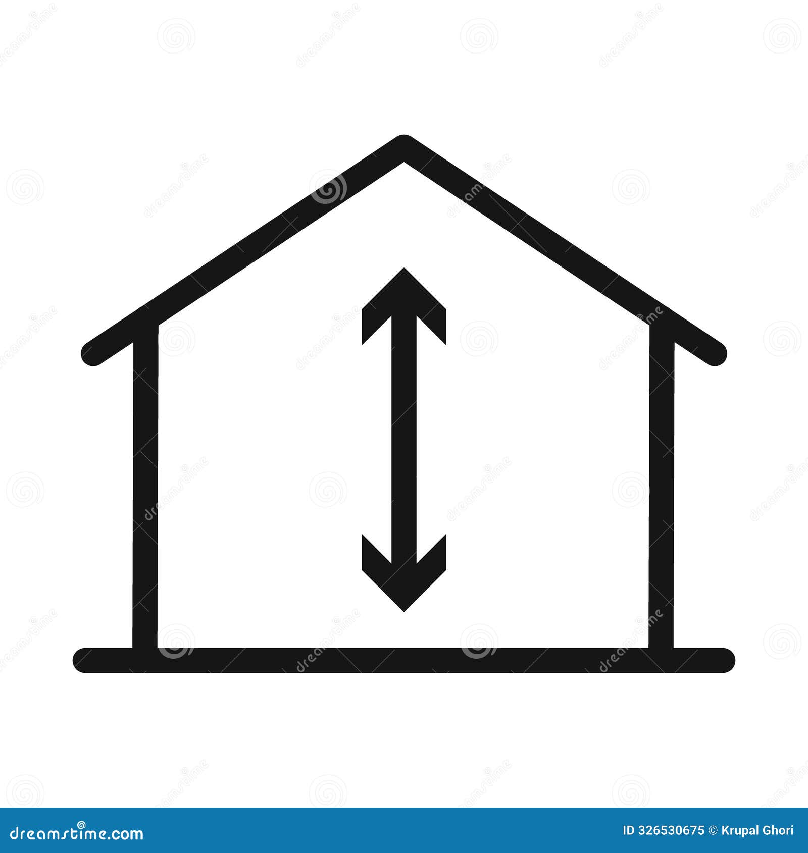 Minimum Ceiling Heights Icon Black Line Art Vector Stock Vector ...