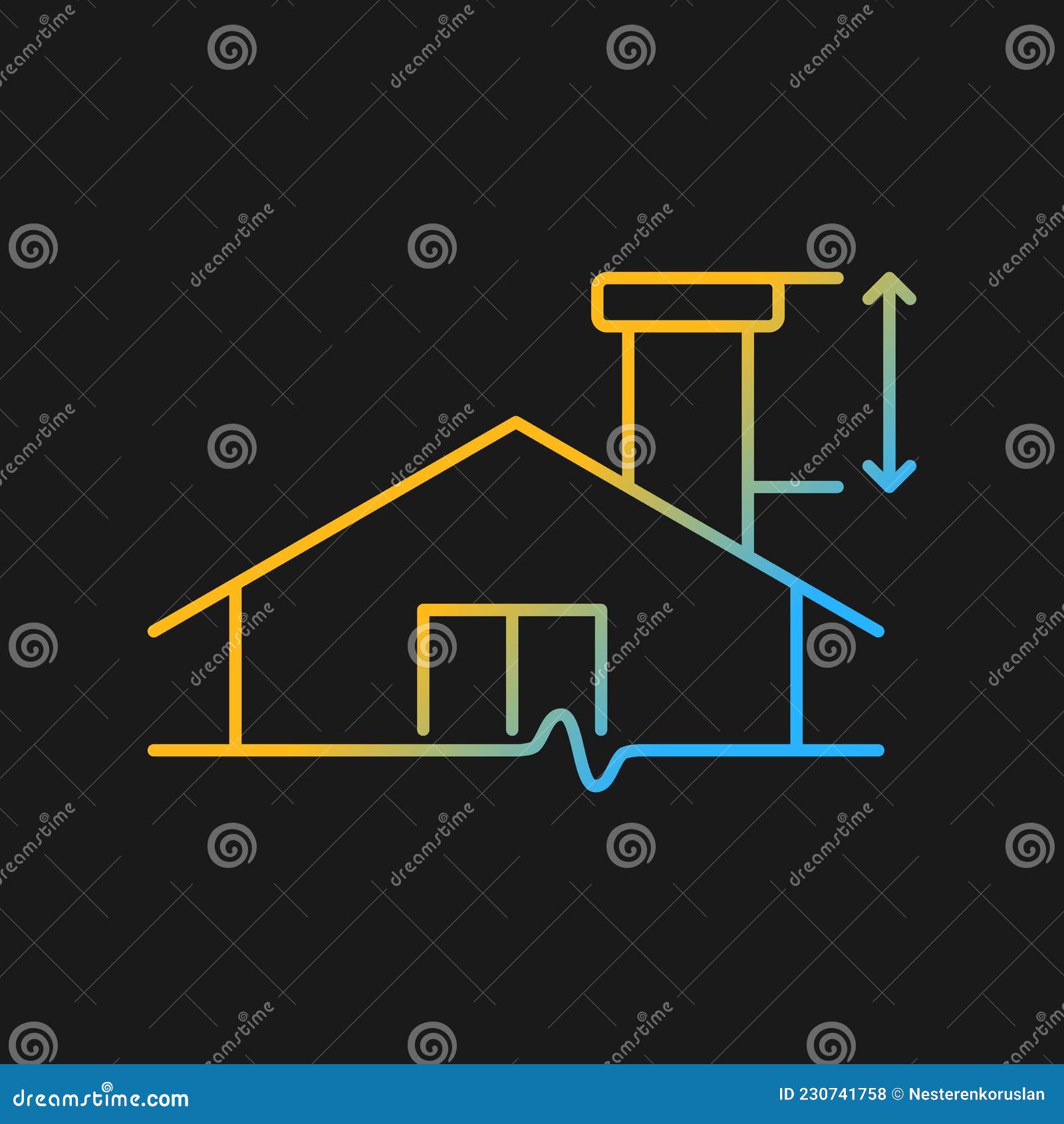 Minimum Chimney Height Gradient Vector Icon for Dark Theme Stock Vector ...