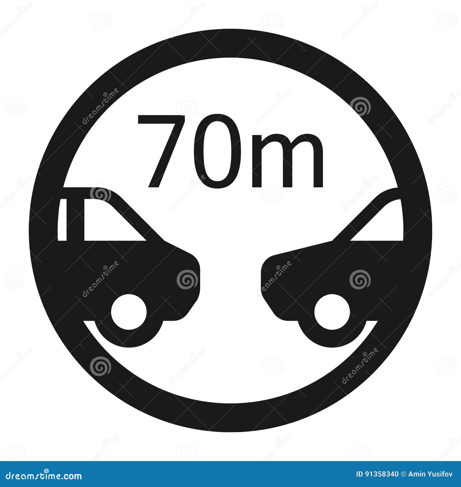 20 M Minimum Distance Colored Icon. Element Of Road Signs And Junctions ...