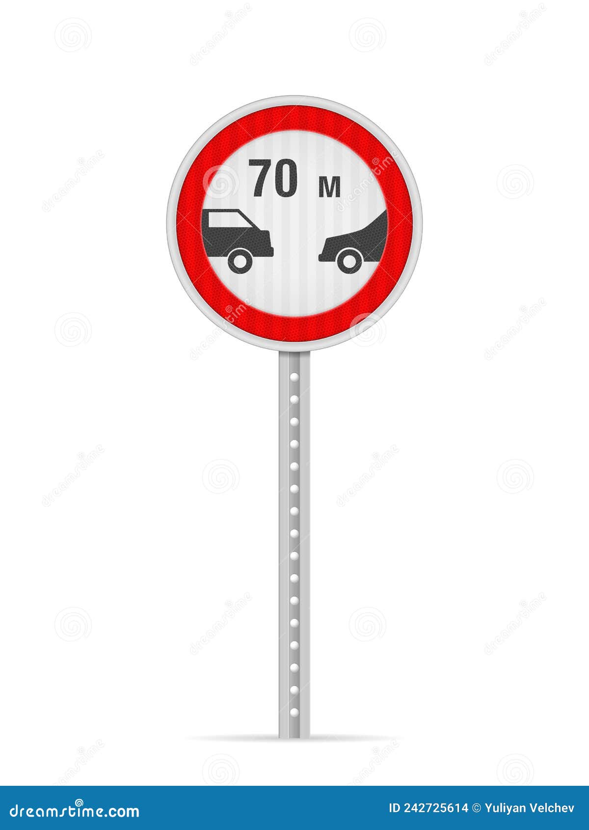 Minimum Following Distance Road Sign Stock Vector - Illustration of ...