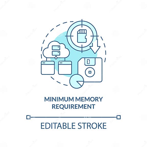 Minimum Memory Requirement Turquoise Concept Icon Stock Illustration - Illustration of computer ...
