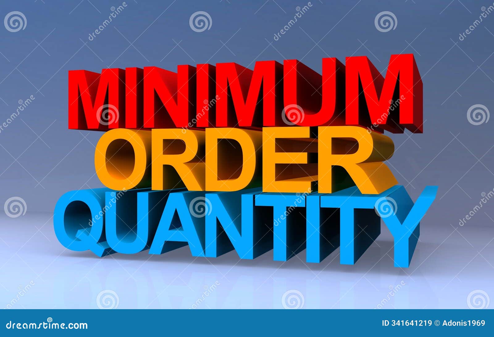 Minimum Order Quantity on Blue Stock Illustration - Illustration of ...
