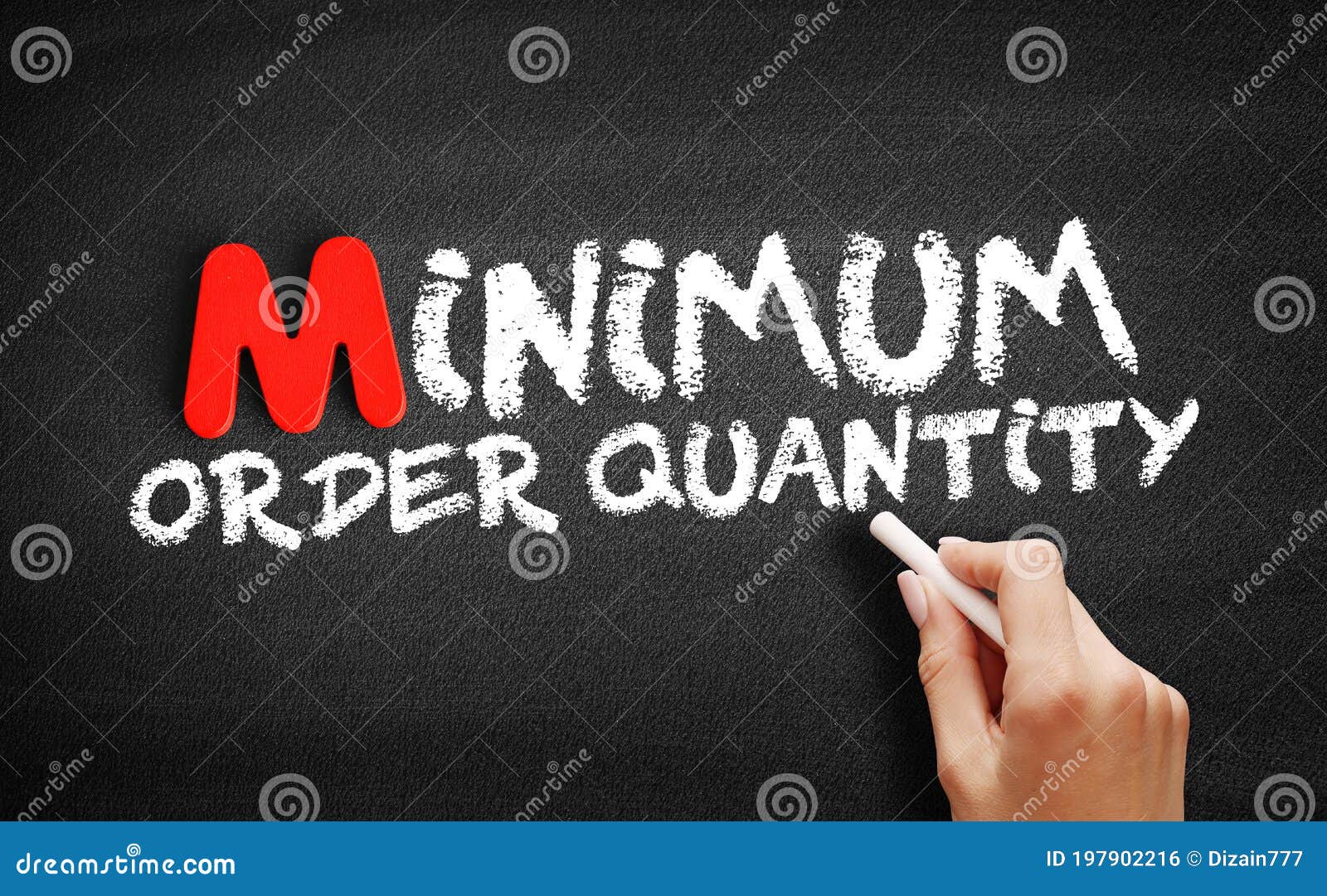 Minimum Order Quantity Text on Blackboard Stock Photo - Image of ...