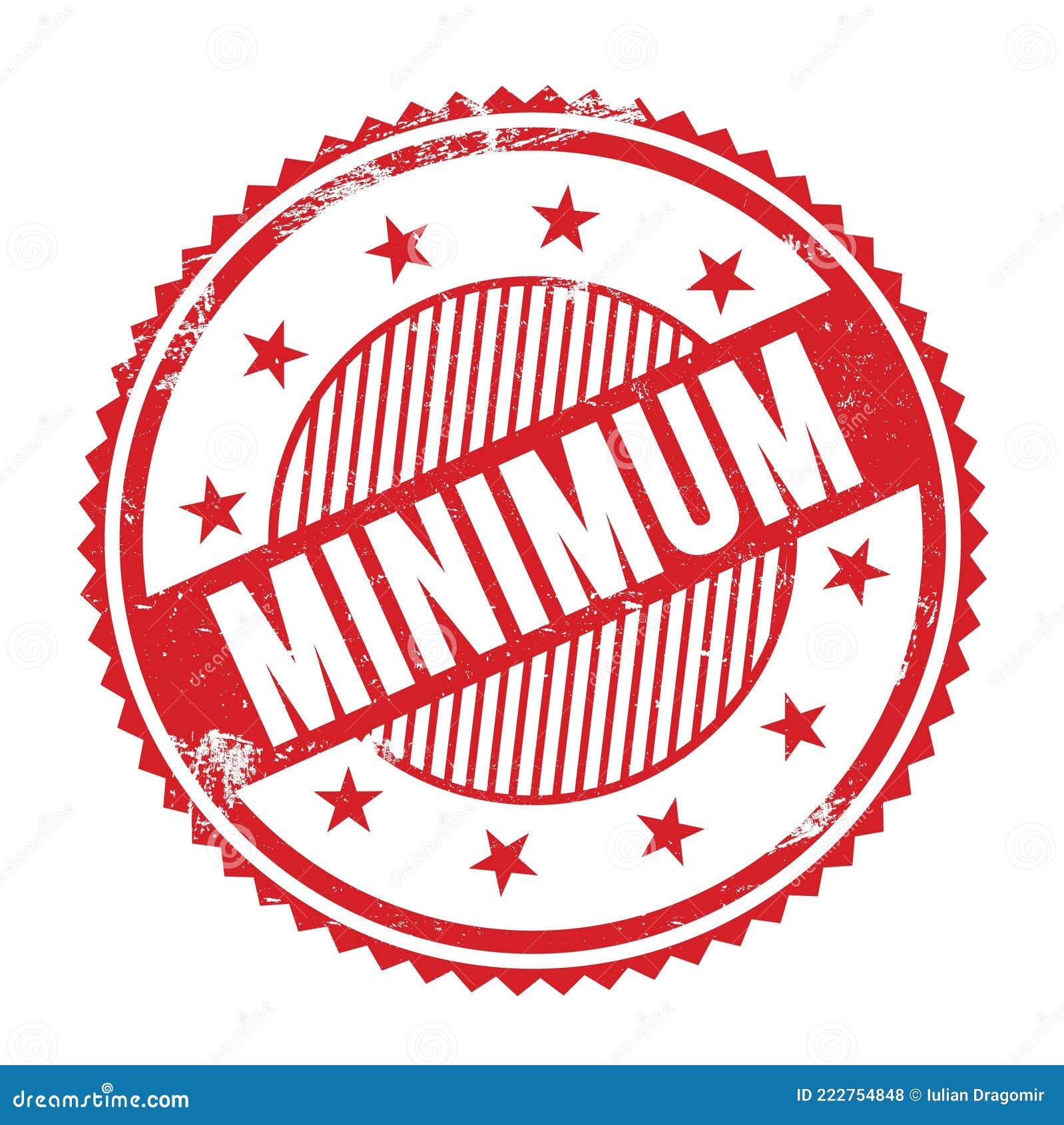 MINIMUM Text Written on Red Grungy Round Stamp Stock Illustration ...