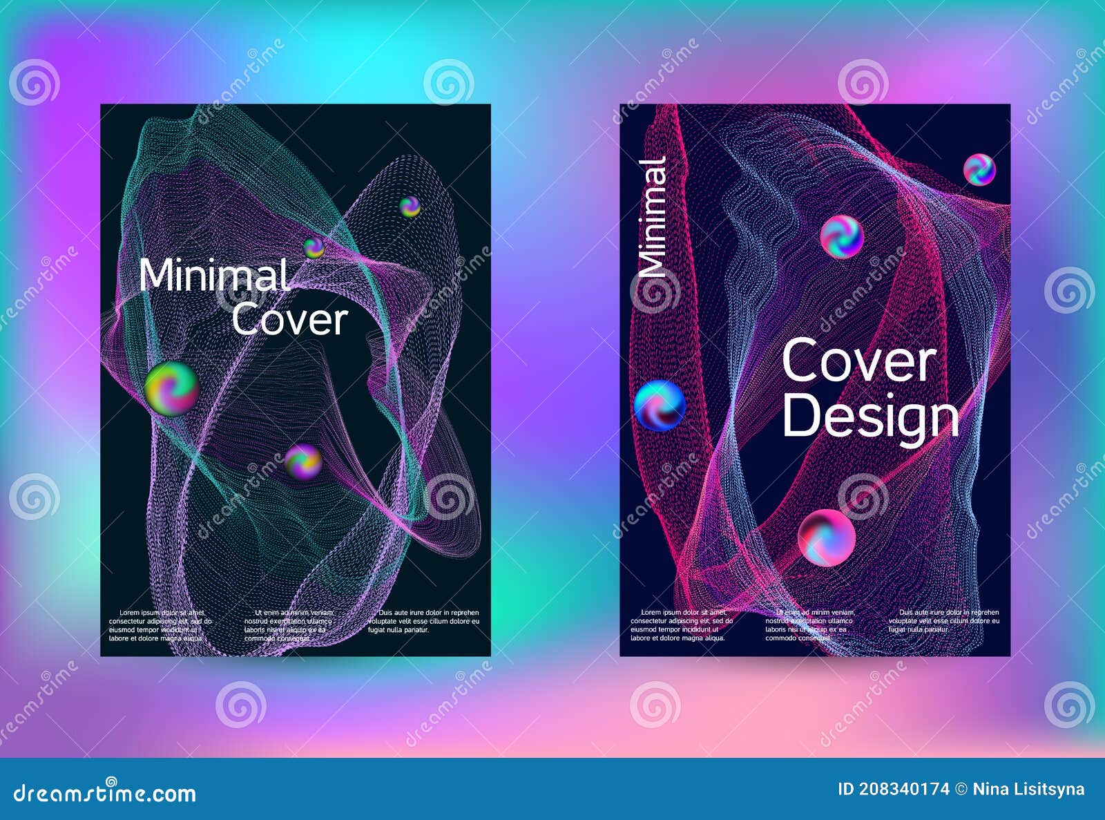 Minimum Vector Coverage. a Set of Modern Abstract Covers Stock Vector ...