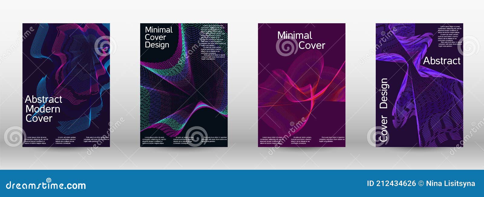 Minimum Vector Coverage A Set Of Modern Abstract Covers Stock Vector