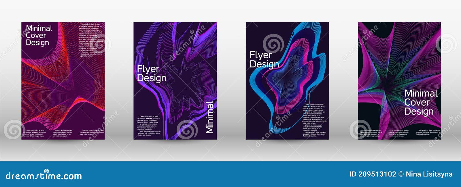 Minimum Vector Coverage A Set Of Modern Abstract Covers Stock Vector