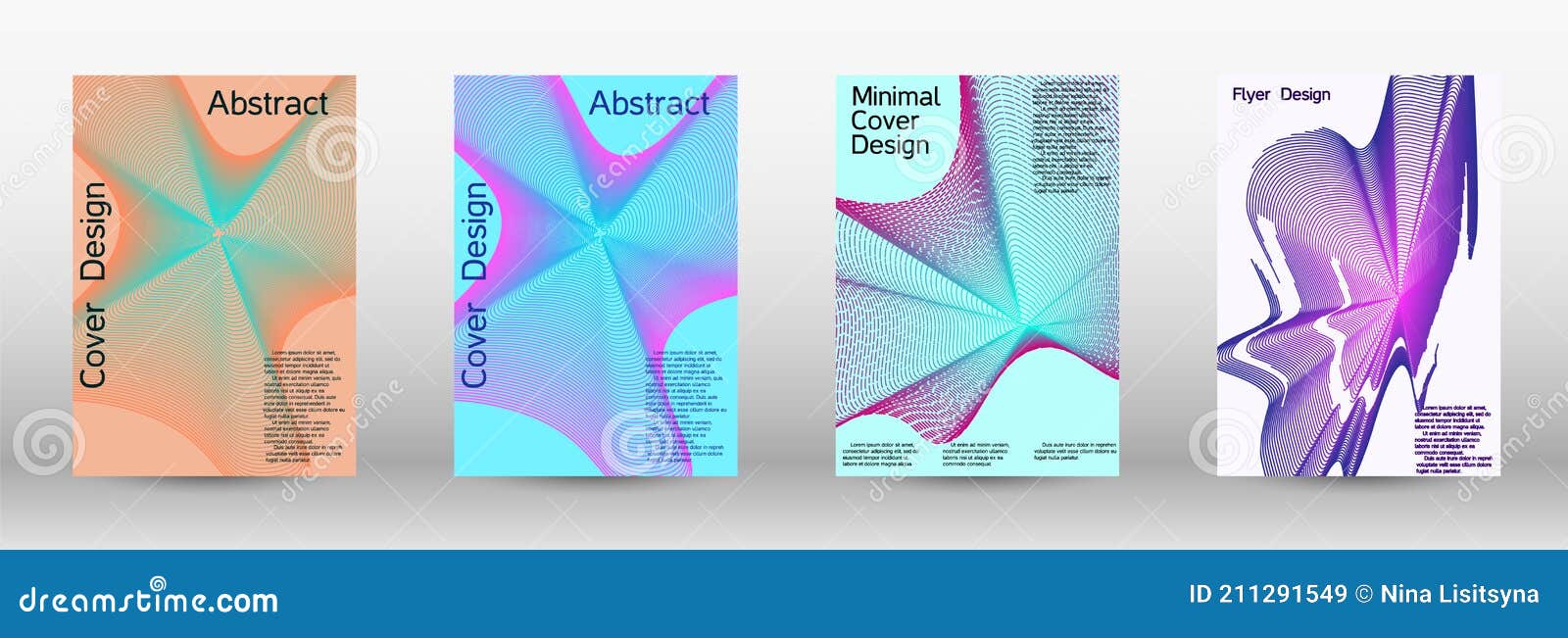 Minimum Vector Coverage A Set Of Modern Abstract Covers Stock Vector