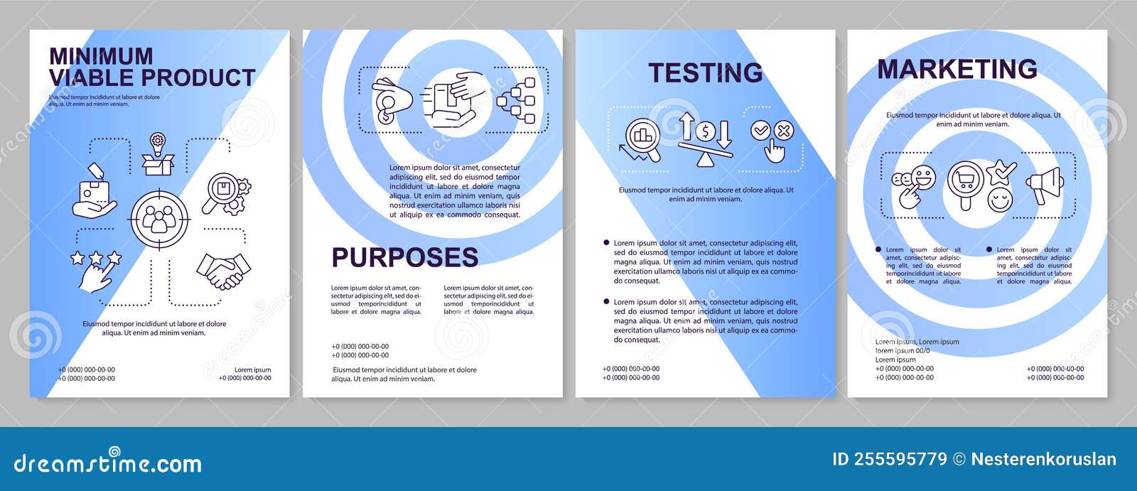 Minimum Viable Product Factor Blue Brochure Template Stock Vector ...