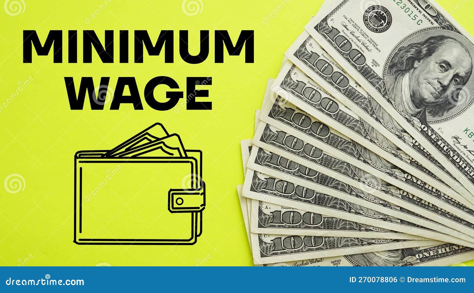 Minimum Wage is Shown Using the Text Stock Photo - Image of inflation ...