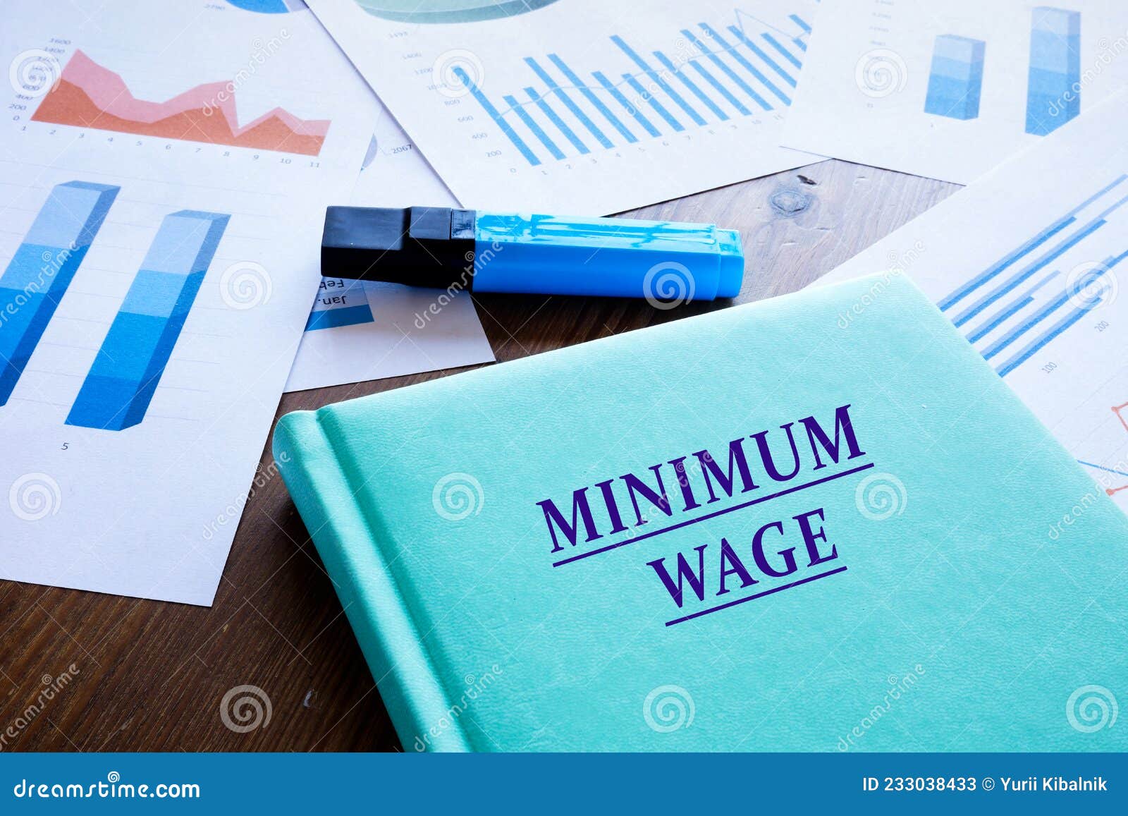 MINIMUM WAGE Sign on the Book Cover Stock Illustration - Illustration ...