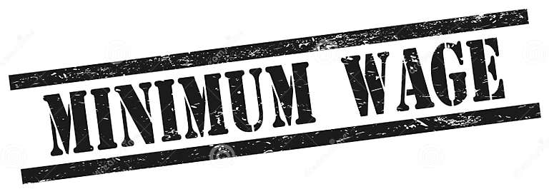 MINIMUM WAGE Text on Black Grungy Rectangle Stamp Stock Illustration ...