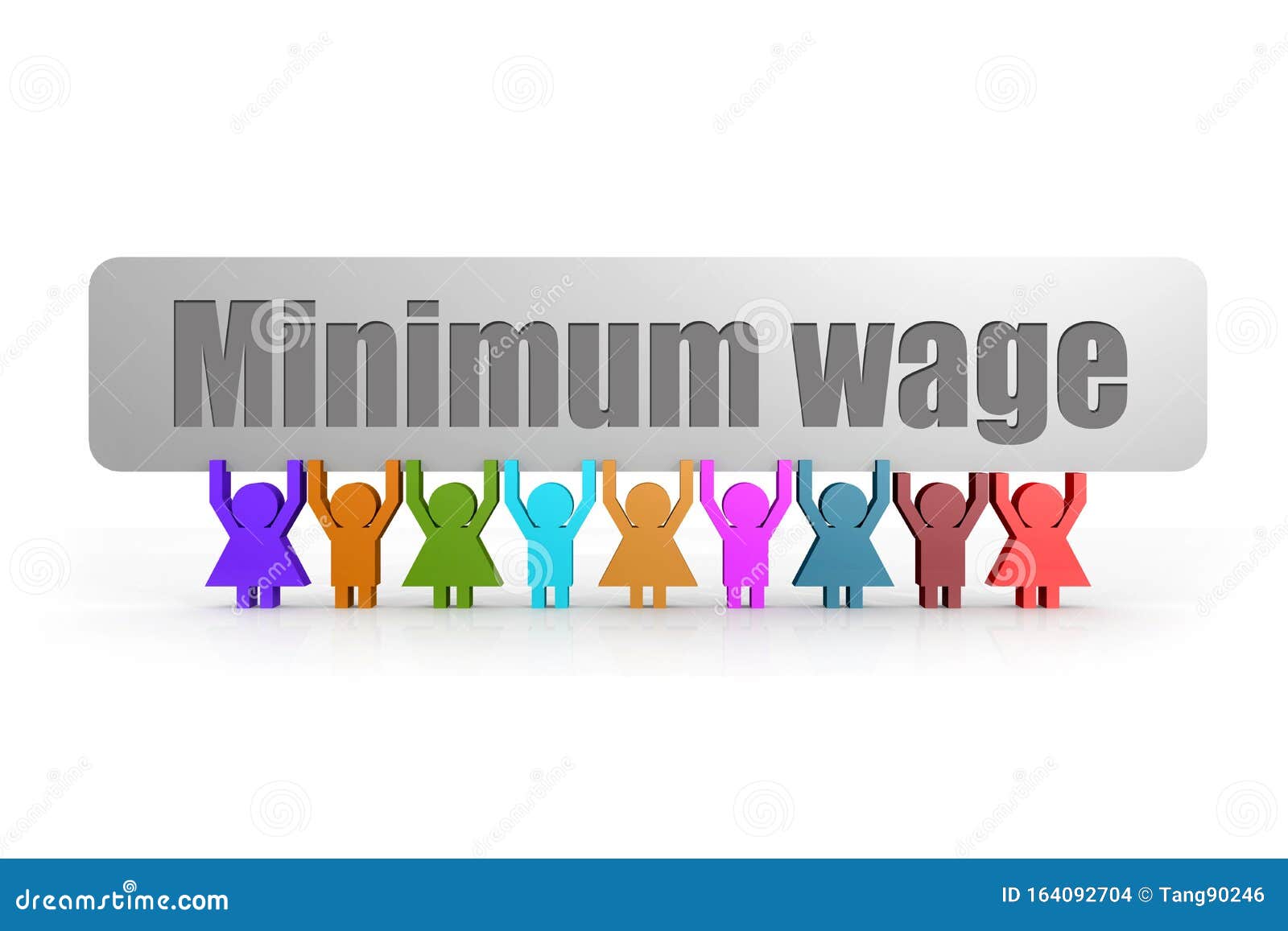 Minimum Wage Word on a Banner Hold by Group of Puppets Stock ...