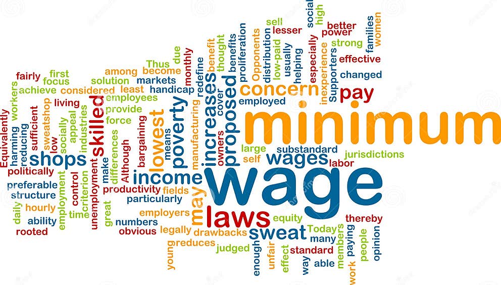 Minimum wage word cloud stock illustration. Illustration of ...