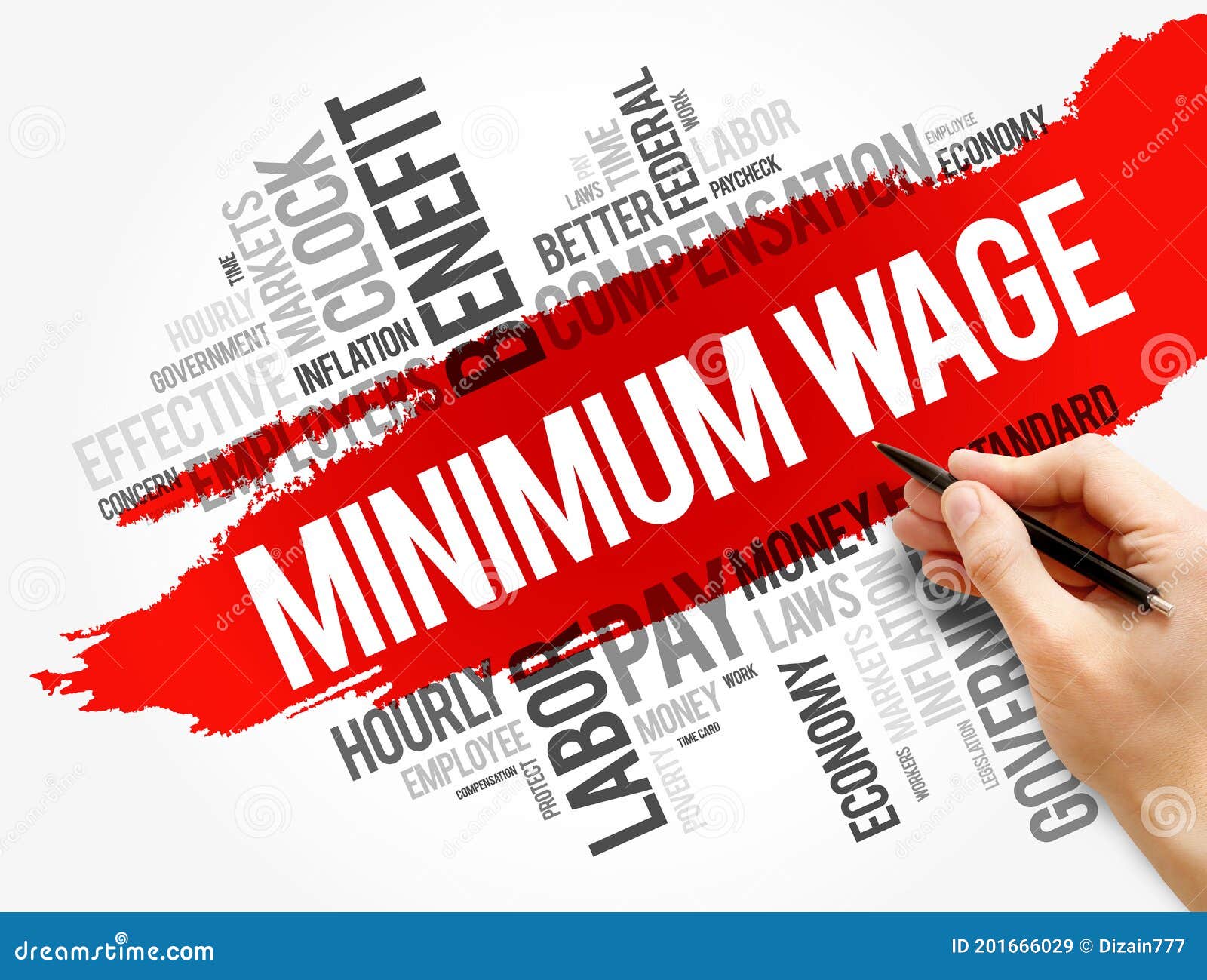 Minimum Wage Word Cloud Collage Stock Image - Image of federal, collage ...