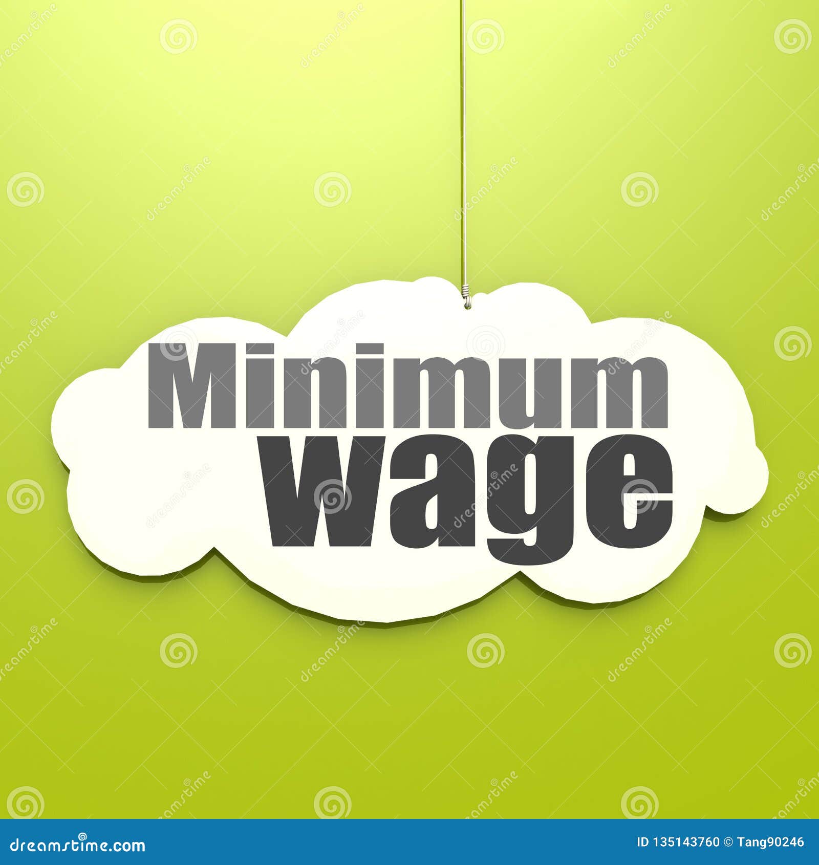 Minimum Wage Word on White Cloud Stock Illustration - Illustration of ...