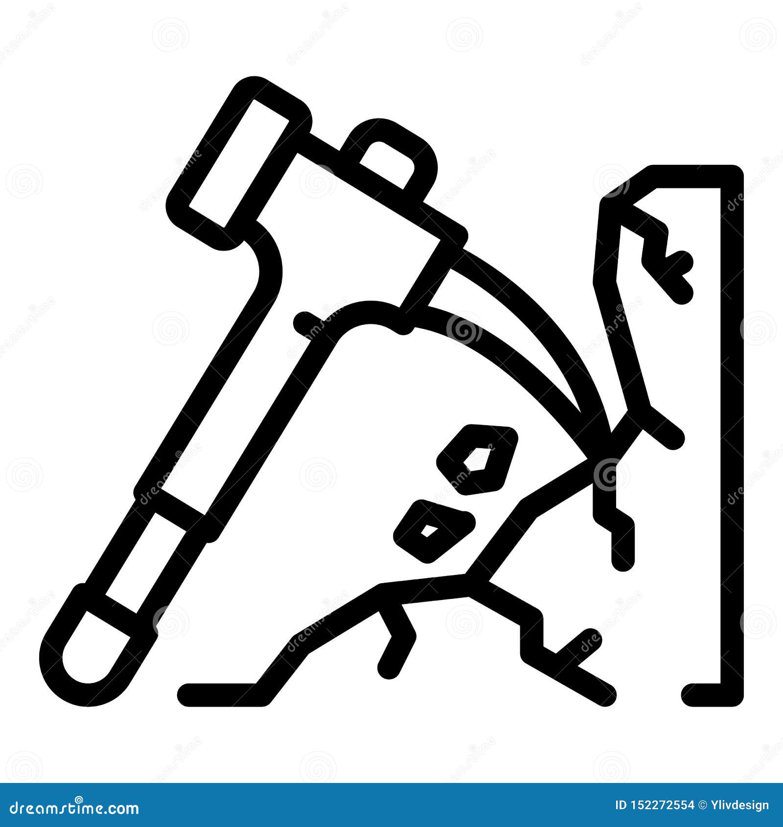 Mining Axe Icon, Outline Style Stock Vector - Illustration of handtool ...
