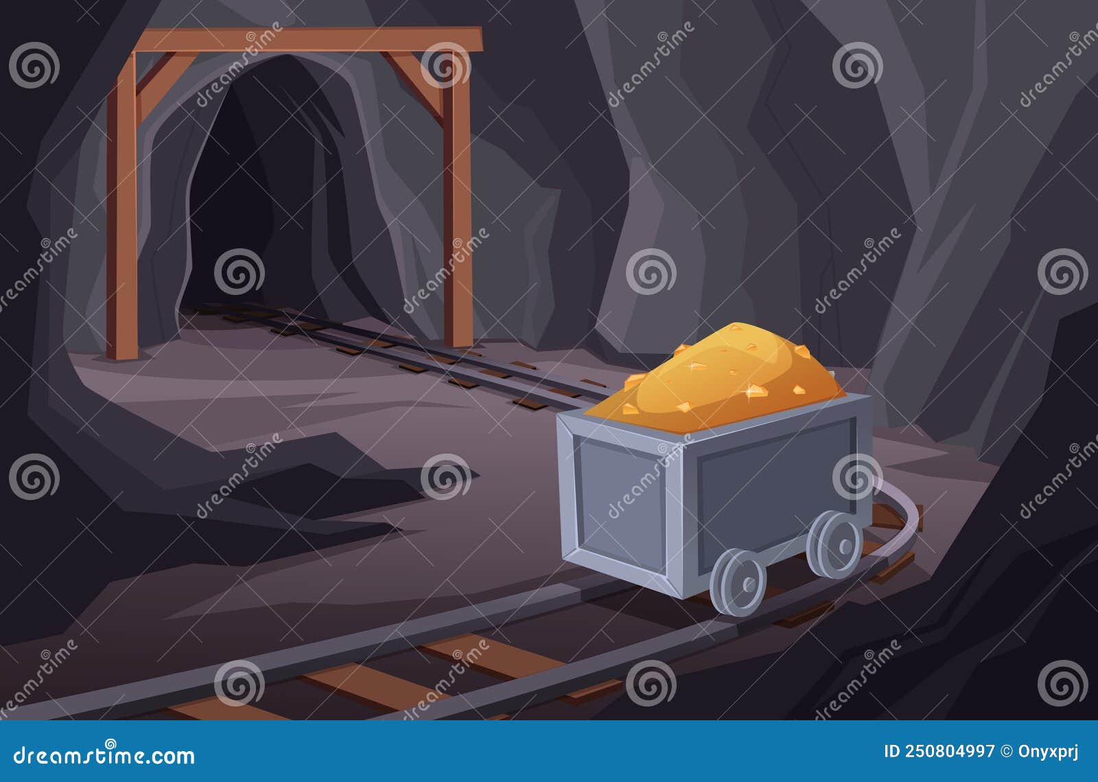 Mining Background. Natural Resources Mining Carts with Diamonds and ...
