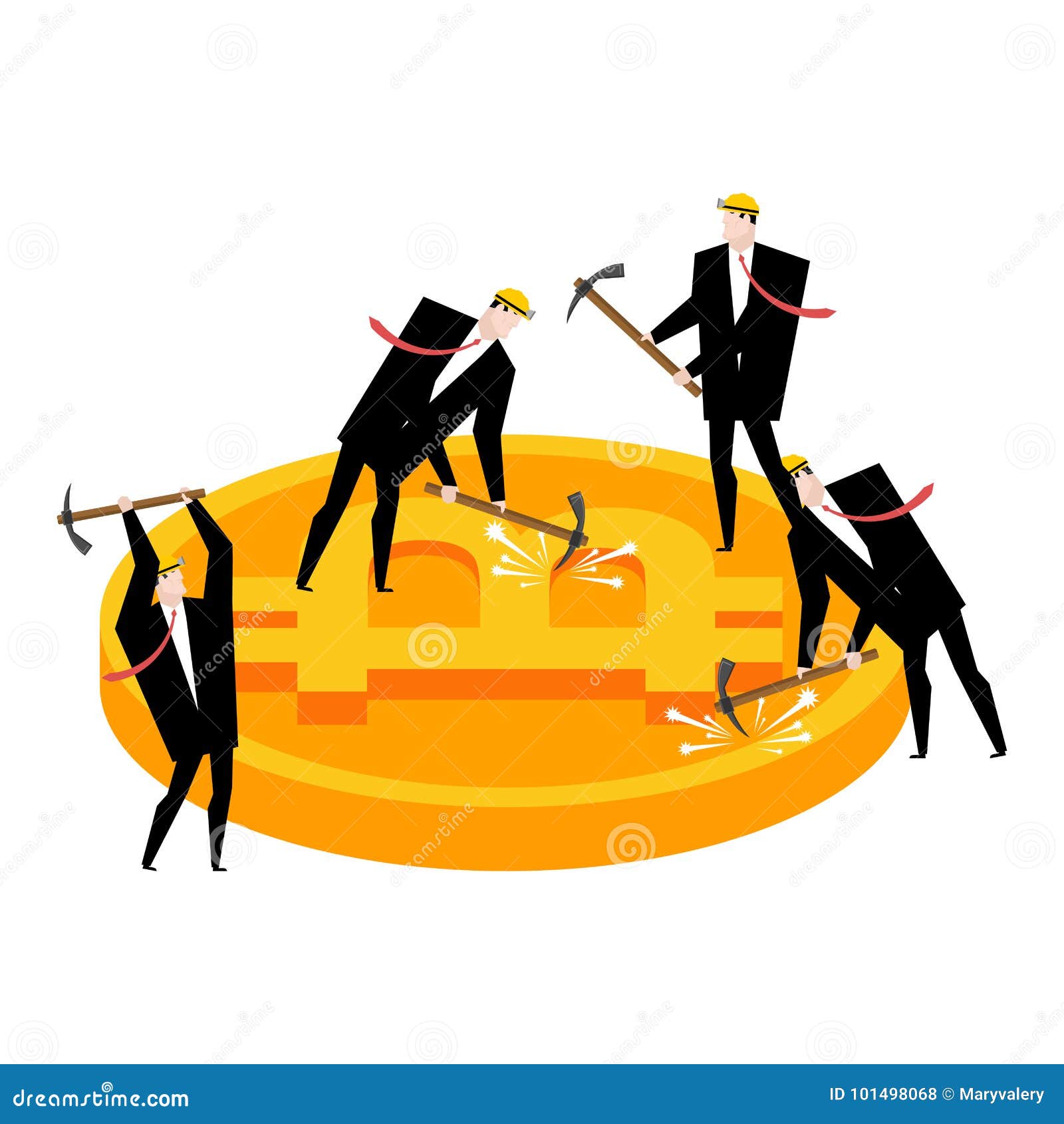 Mining Bitcoin. Mining Pool Concept Stock Vector - Illustration of ...