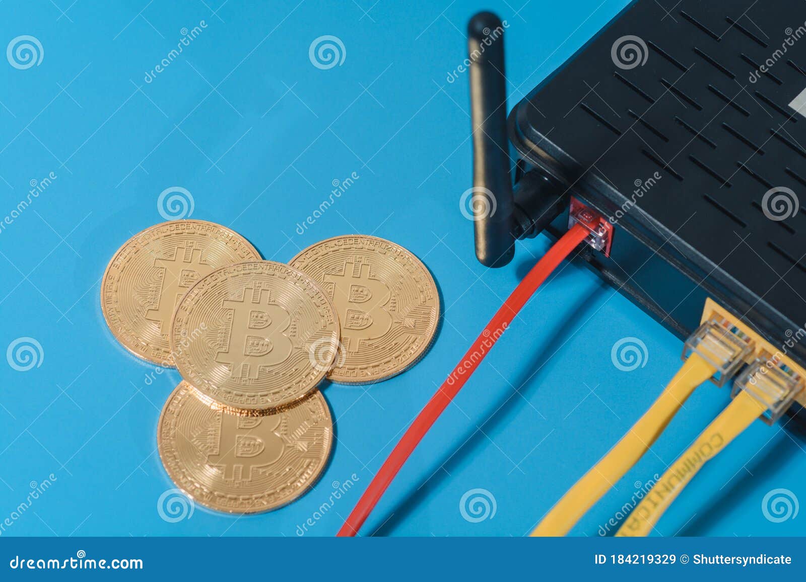 Mining Bitcoins with Internet. Stock Image - Image of cyber ...