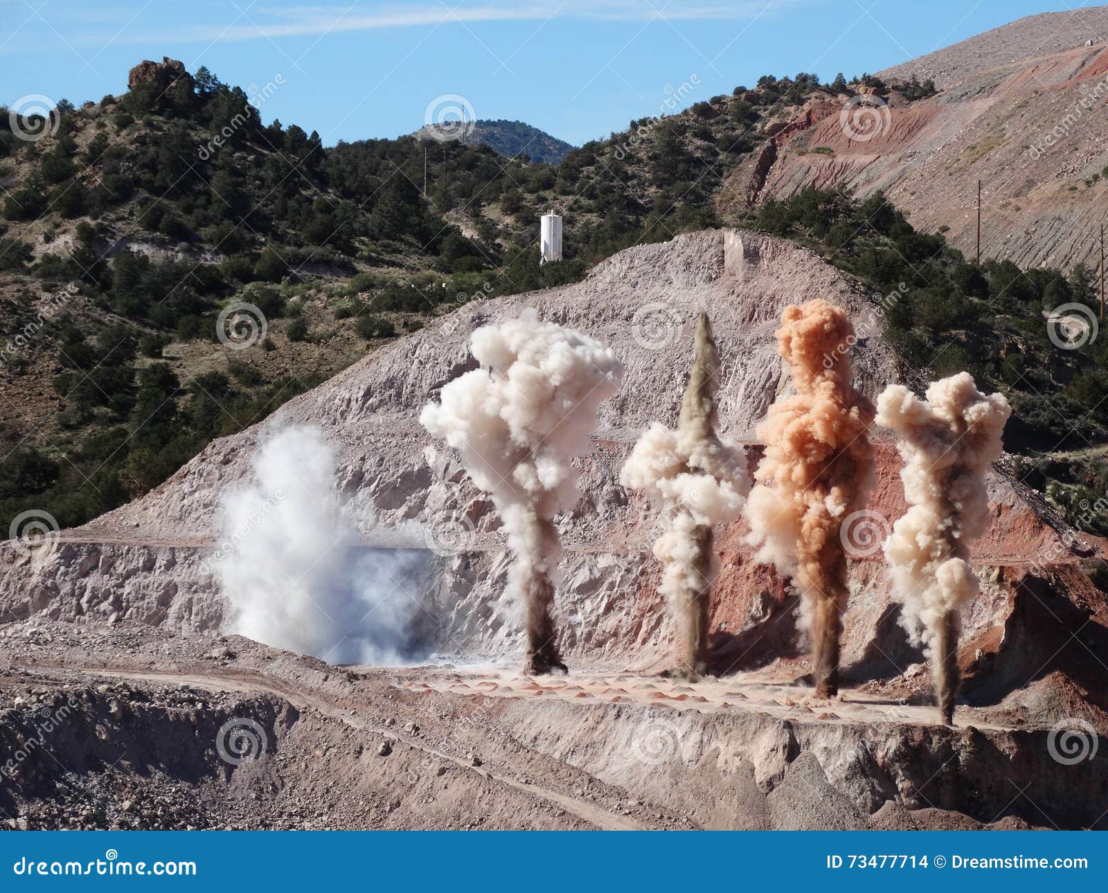 Mining blast stock photo. Image of bench, explosives - 73477714
