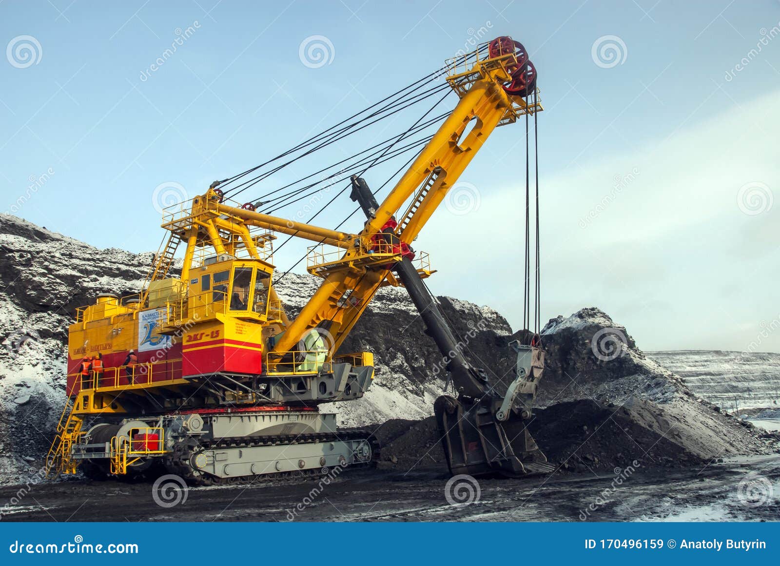 Mining, a New Bucket Excavator for Working in a Quarry. Editorial Stock ...