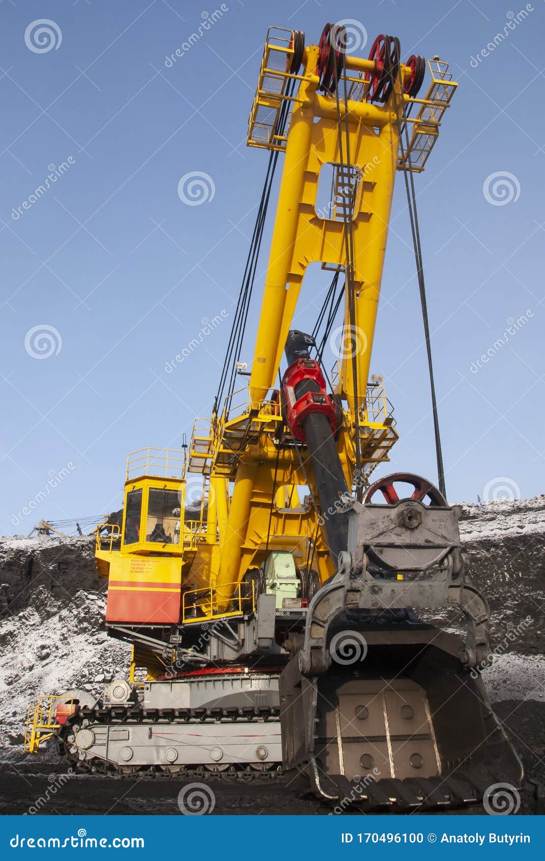 Mining, a New Bucket Excavator for Working in a Quarry. Stock Photo ...