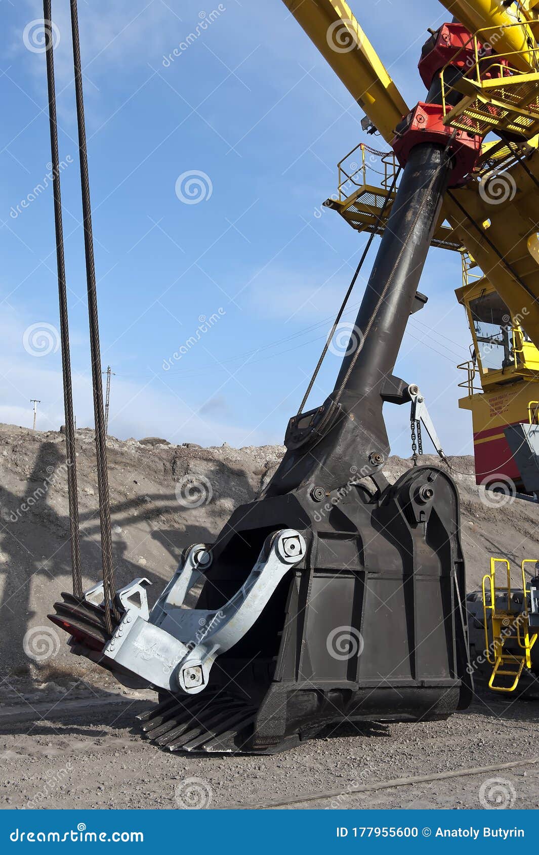 Mining, a New Bucket Excavator for Working in a Quarry. Stock Photo ...
