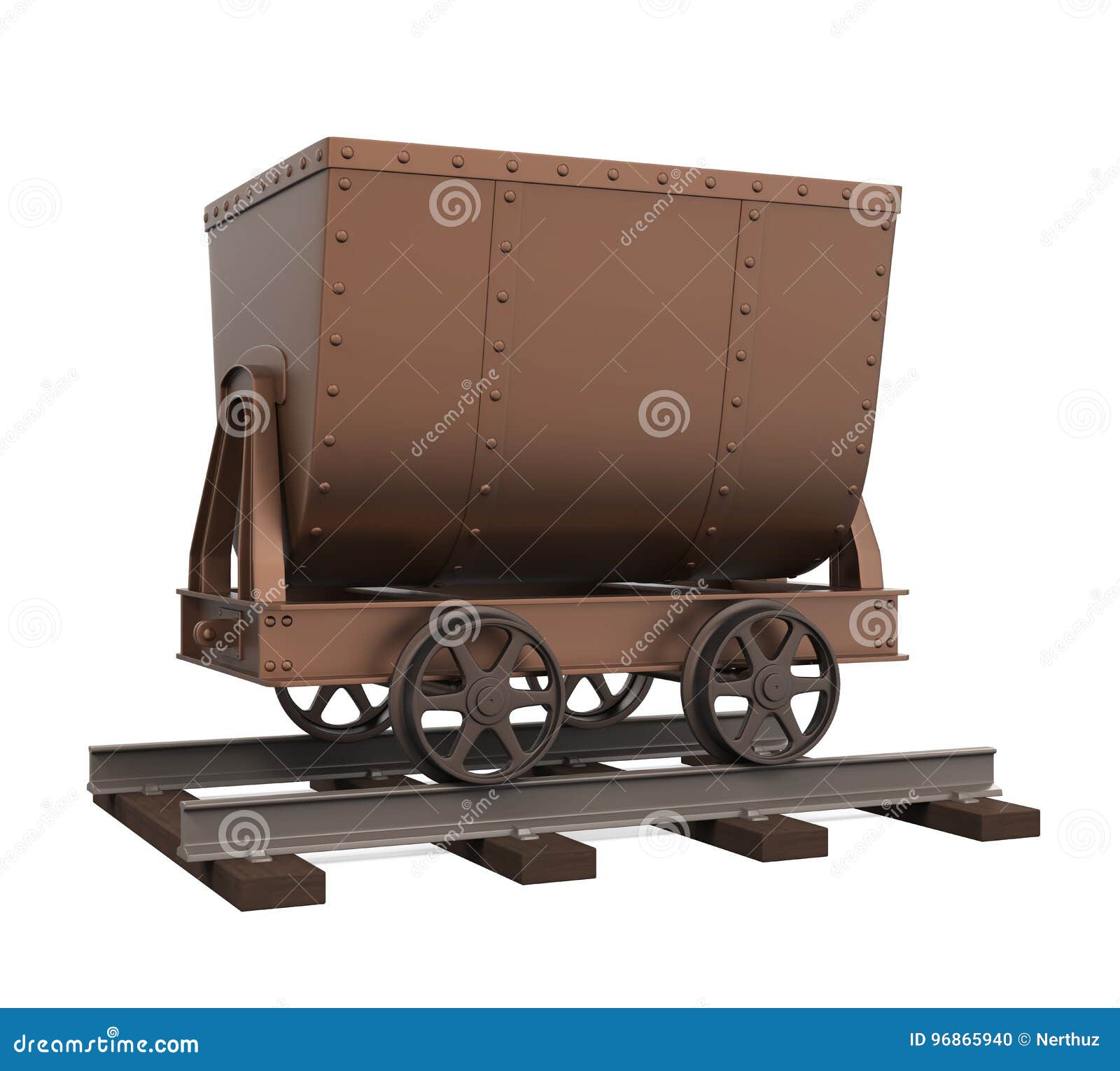 Mining Cart Isolated stock illustration. Illustration of empty - 96865940