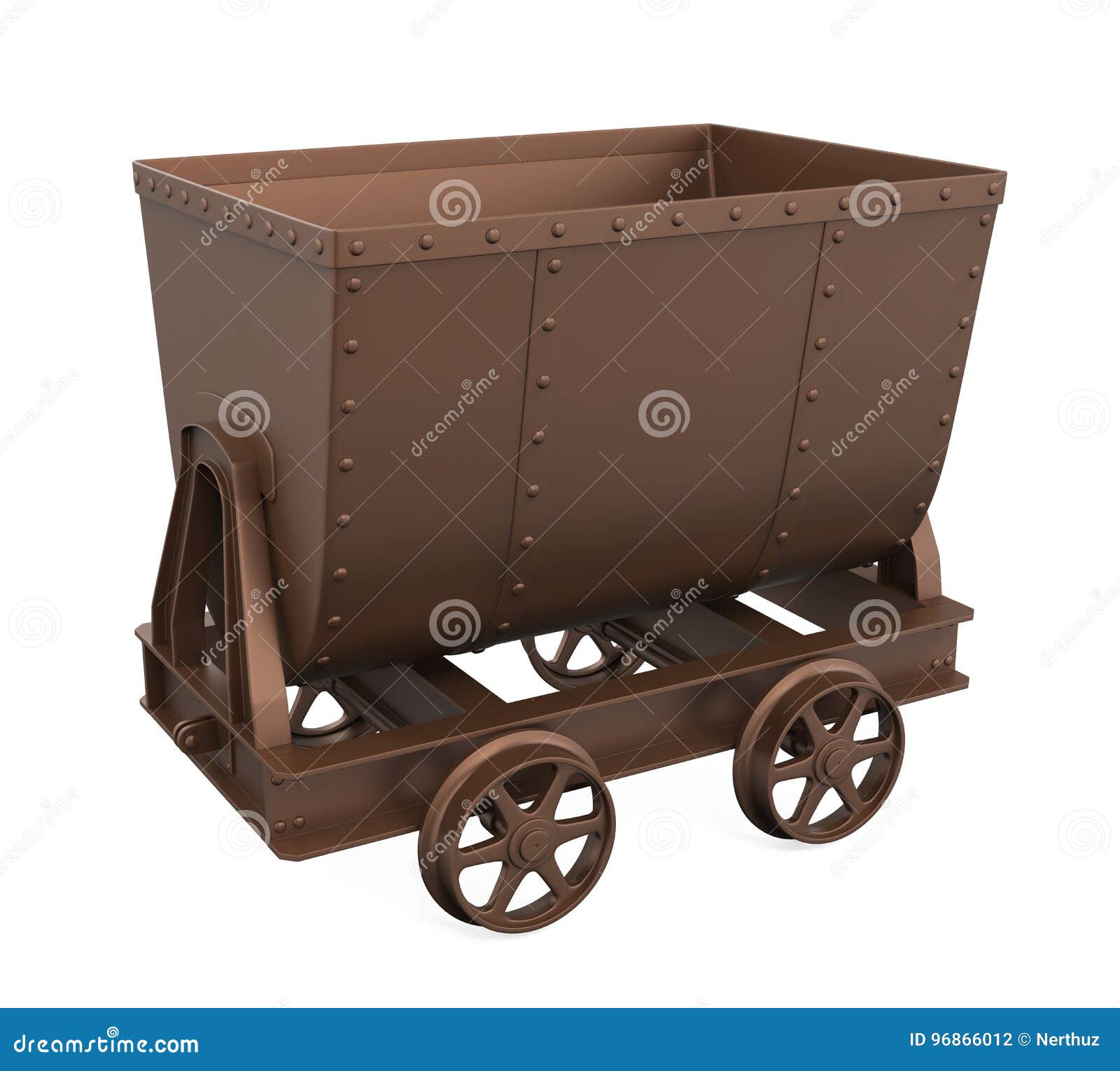 Empty Minecart, Mine Trolley. 3D Stock Photography | CartoonDealer.com ...