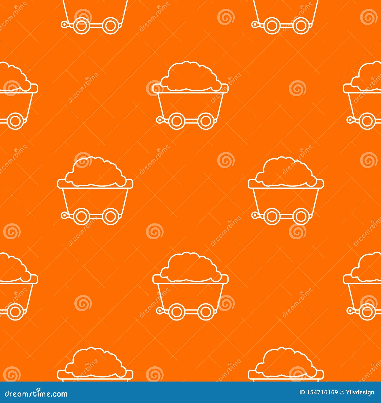 Mining Cart Pattern Vector Orange Stock Vector - Illustration of design ...